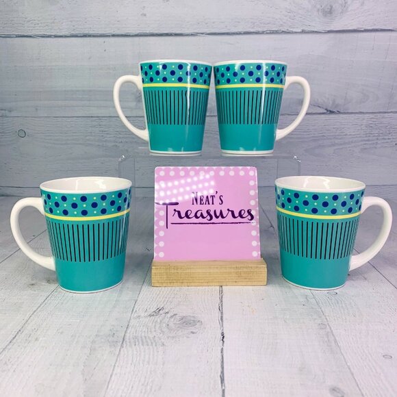 Gibson | Dining | Gibson Designs Lockhartblue Turquoise Dots Lines ...
